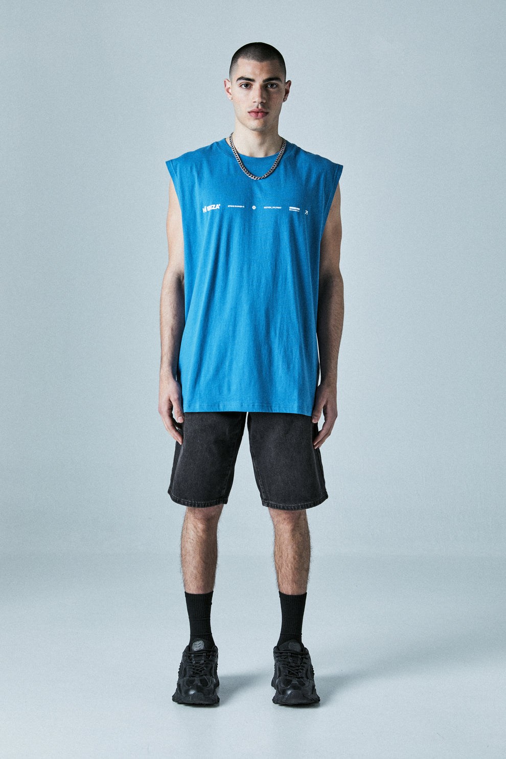 Hï Ibiza - Code Logo Vest Blue - Relaxed Fit Vest | Official Store – Hï ...
